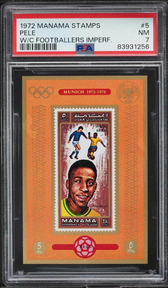 1972 Manama Stamp World Cup Footballers Pele #5 PSA 7 NRMT on Fanatics ...