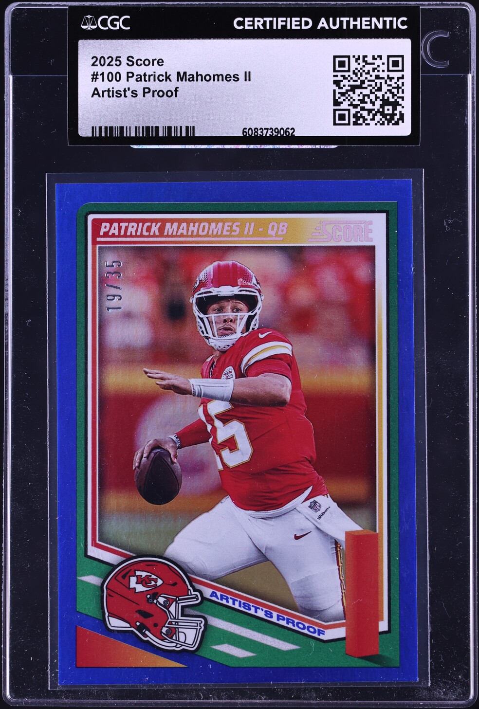 2025 Score Artist's Proof Patrick Mahomes II /35 #100 CGC AUTH on ...