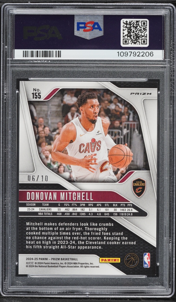 2024 Panini Prizm Gold Shimmer FOTL Donovan Mitchell /10 #155 PSA 9 ...