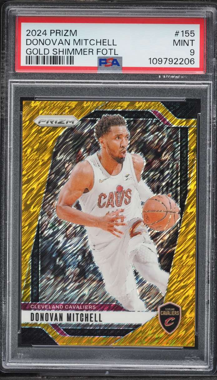 2024 Panini Prizm Gold Shimmer FOTL Donovan Mitchell /10 #155 PSA 9 ...