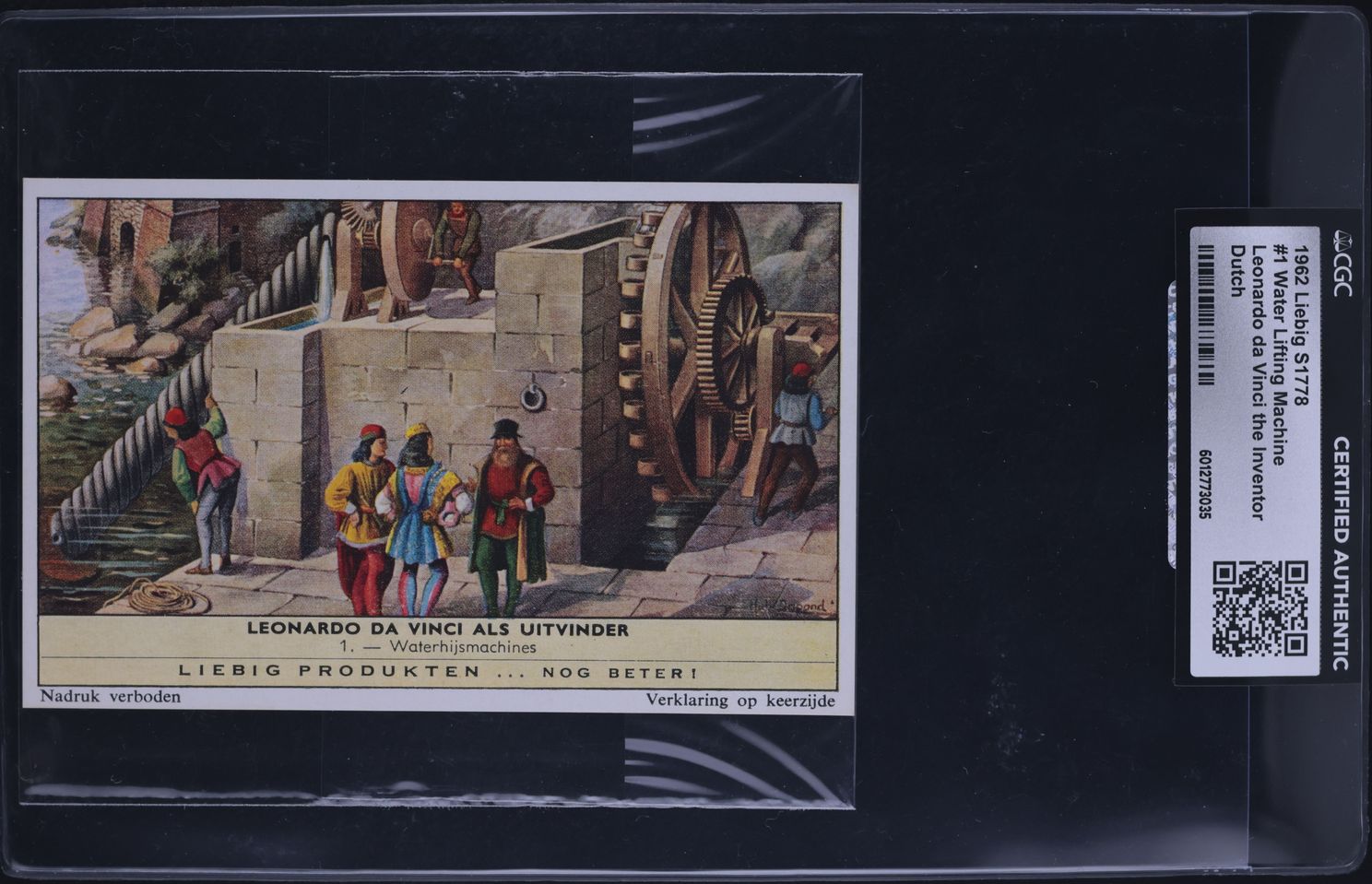 1962 Liebig S1778 Dutch Leonardo Da Vinci Water Lifting Machine #1 CGC ...