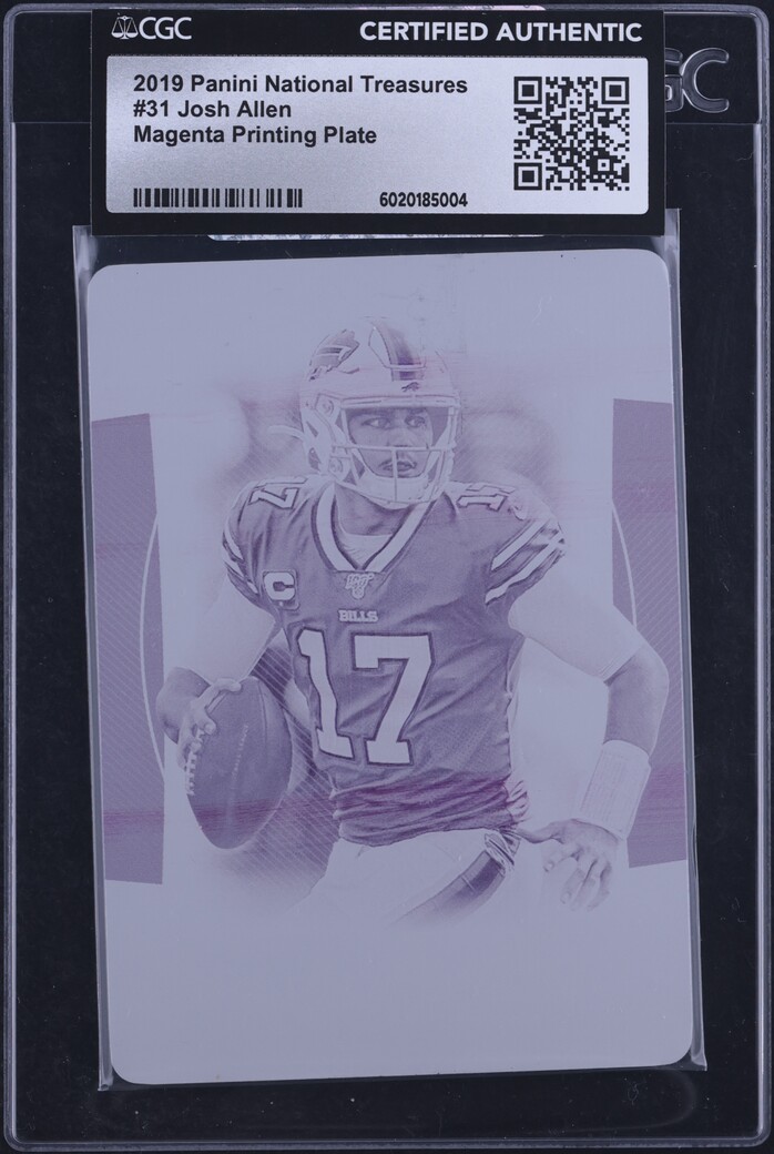 2019 National Treasures Magenta Printing Plate Josh Allen 1/1 #31 CGC ...