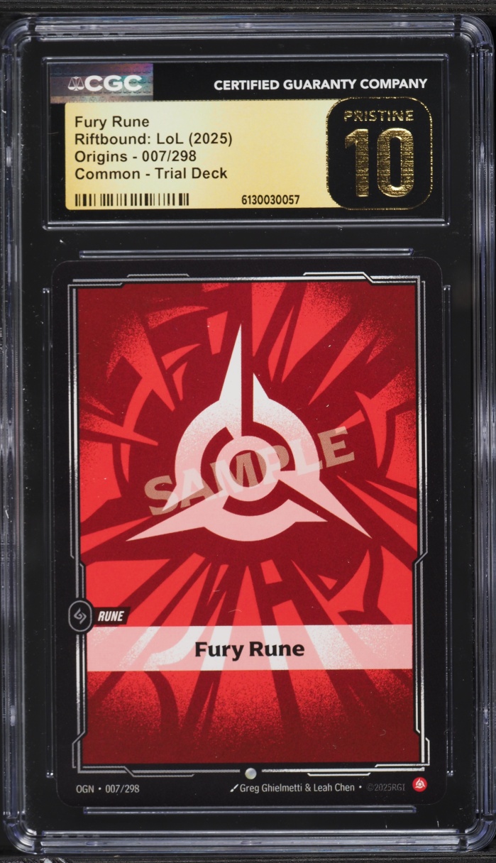 2025 Riftbound: LoL Origins Trial Deck Fury Rune #007 CGC 10 PRISTINE ...