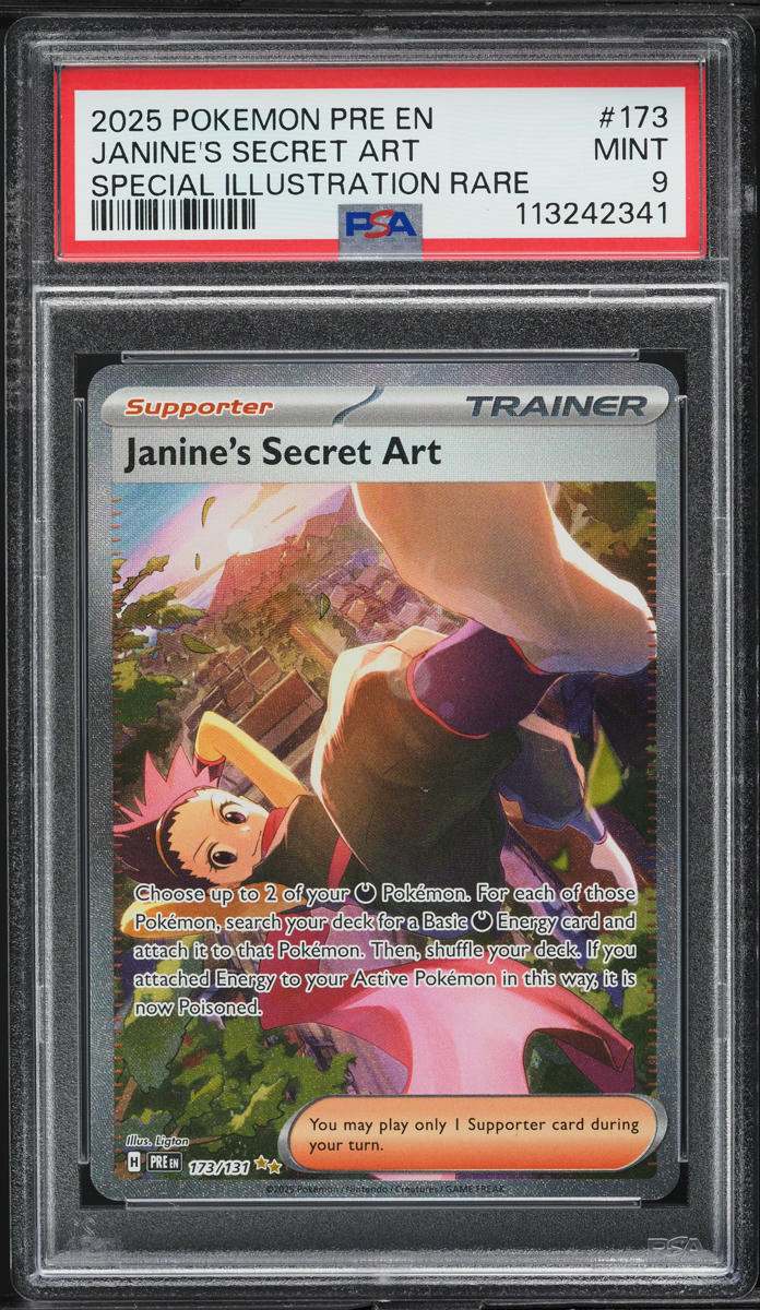 2025 Pokemon SV Prismatic Evolutions SIR Janine's Secret Art #173 PSA 9 ...
