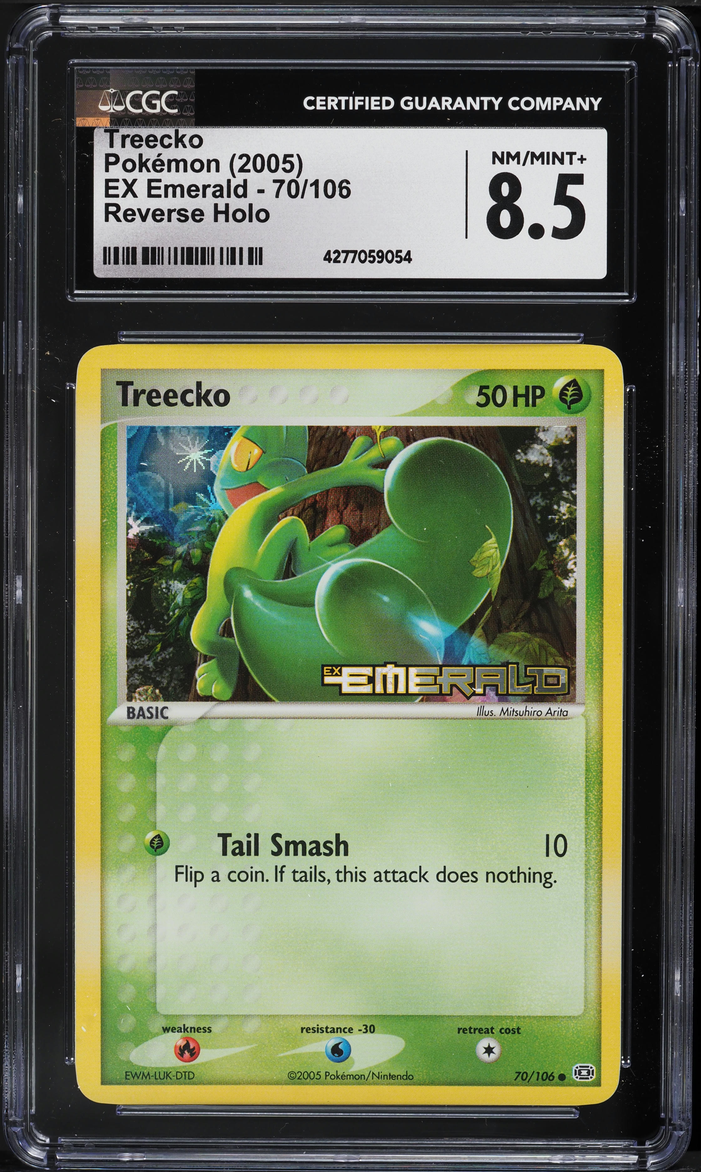 2005 Pokemon EX Emerald Reverse Holo Treecko #70 CGC 8.5 NM-MT+ on ...