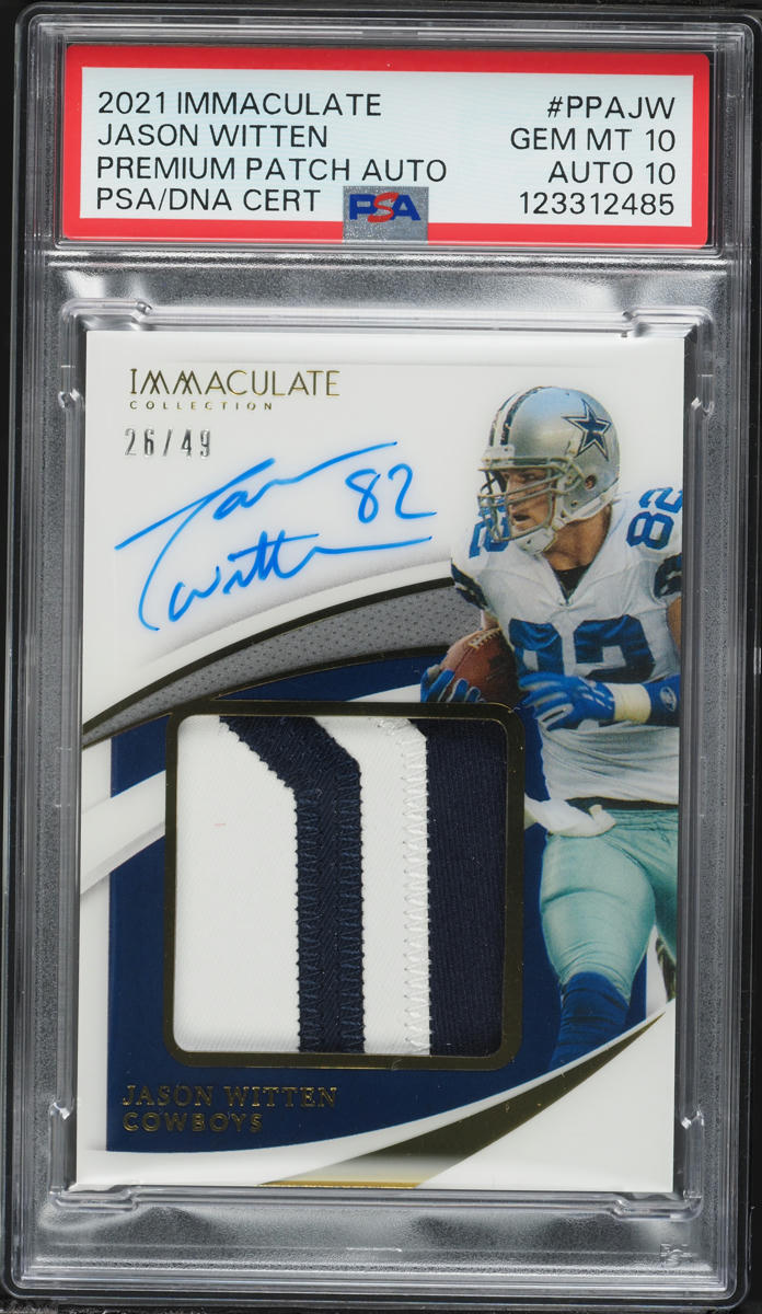 2021 Immaculate Collection Premium Jason Witten PATCH AUTO DNA 10 /49 # ...