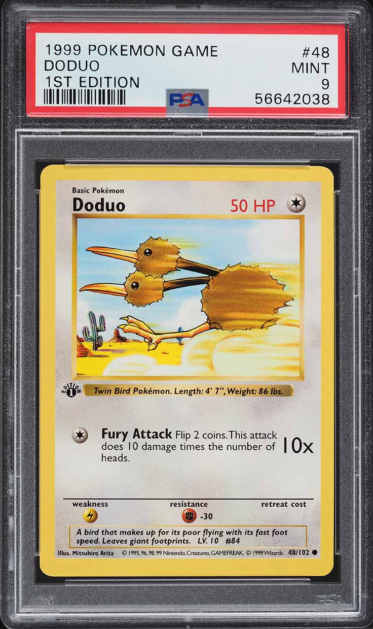 1999 Pokemon Base Set Shadowless 1st Edition Doduo #48 PSA 9 MINT on ...
