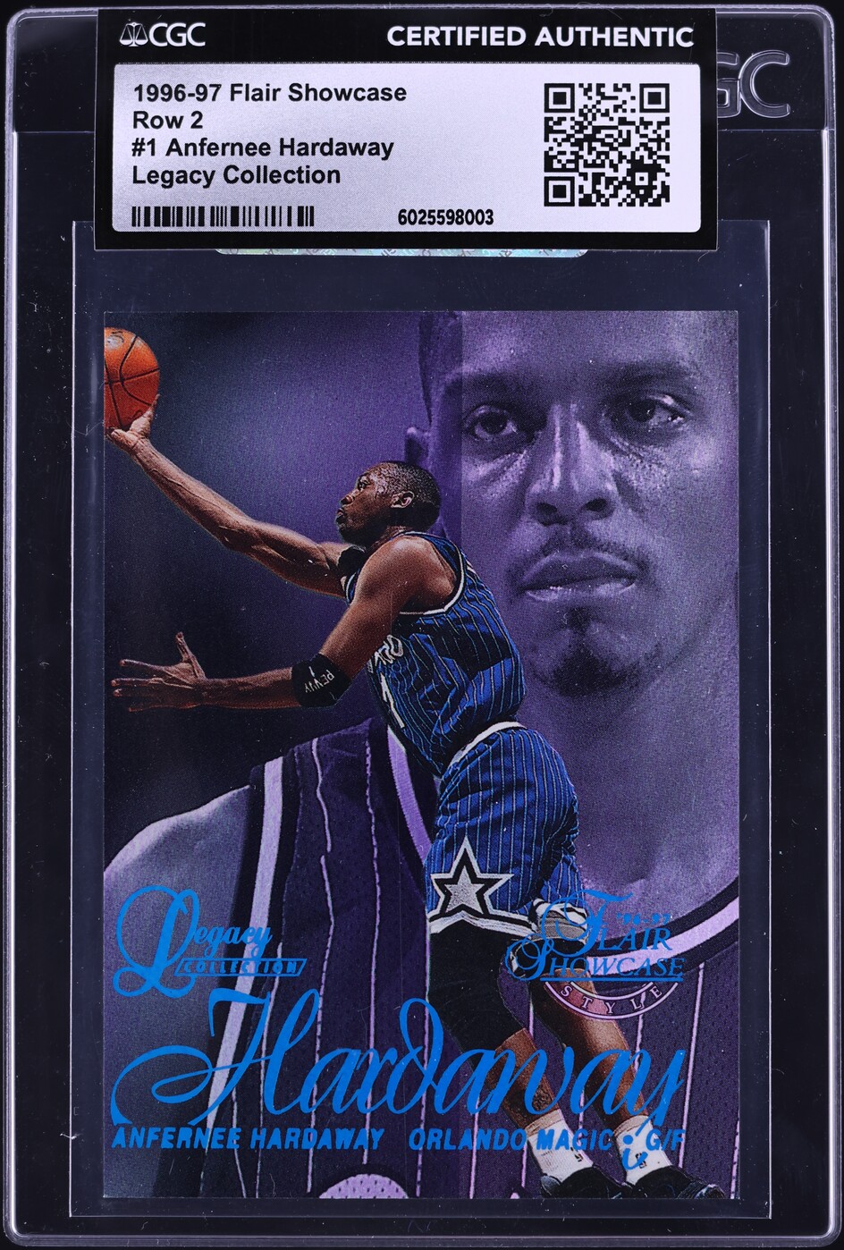 1996 Flair Showcase Legacy Collection Row 2 Anfernee Hardaway /150 #1 ...