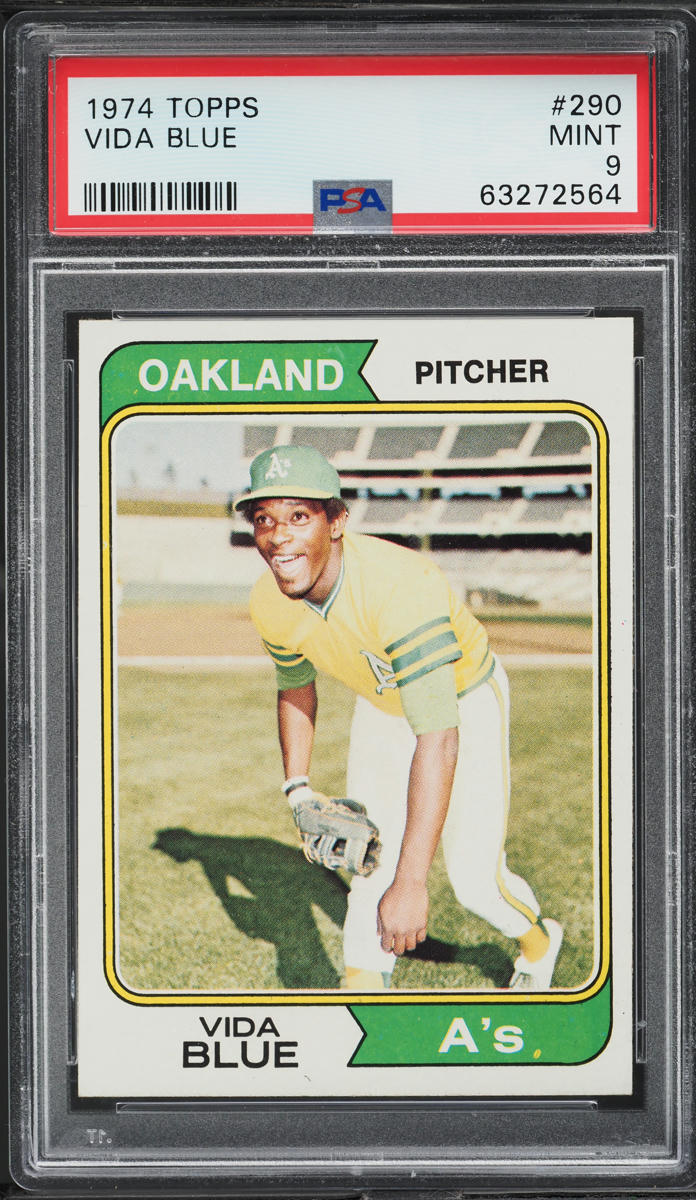 1974 Topps Vida Blue #290 PSA 9 MINT on Fanatics Collect