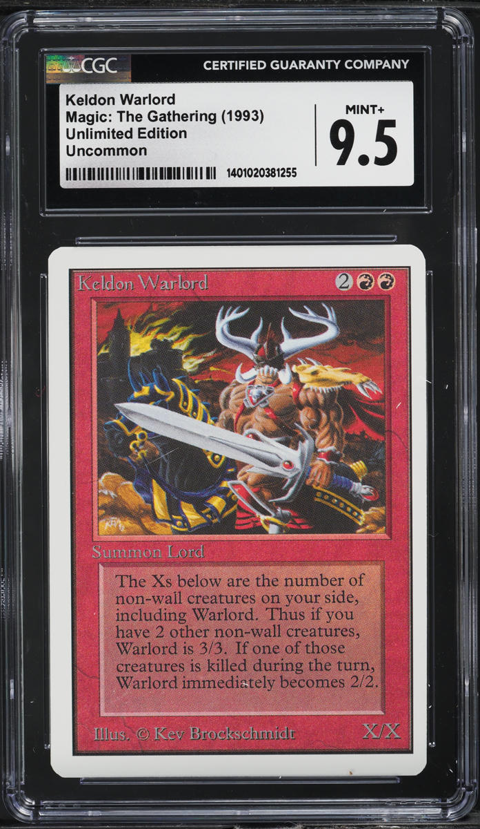 1993 Magic The Gathering MTG Unlimited Keldon Warlord CGC 9.5 MINT+ on ...
