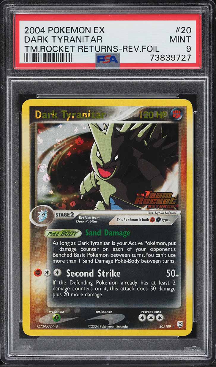 2004 Pokemon EX Team Rocket Returns Reverse Holo Dark Tyranitar #20 PSA 9 MINT on Fanatics Collect