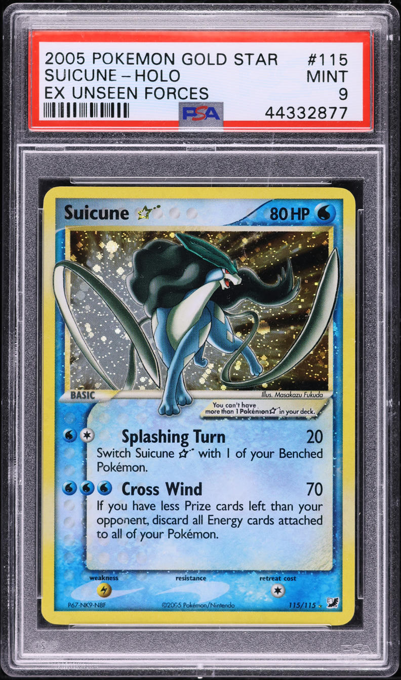 2005 Pokemon EX Unseen Forces Holo Suicune Gold Star #115 PSA 9 MINT on Fanatics Collect