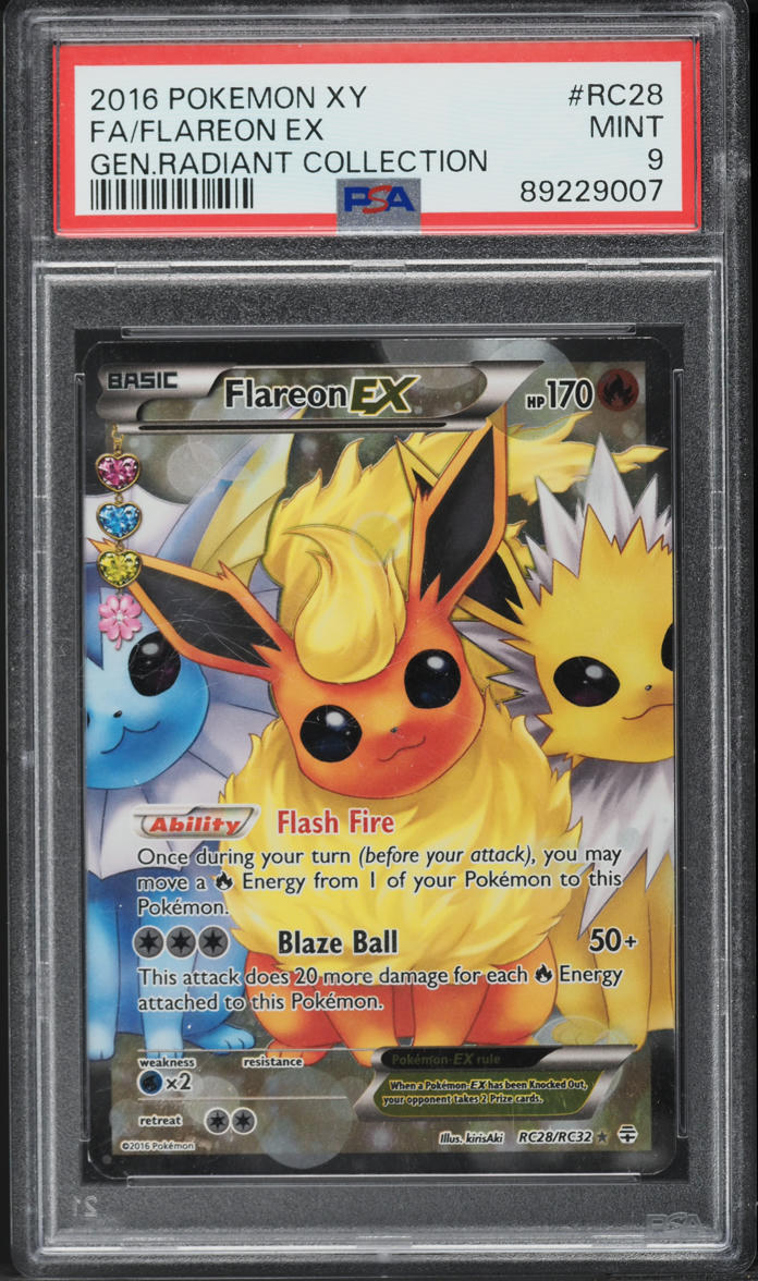 2016 Pokemon XY Generations Radiant Collection Full Art Flareon EX #RC28 PSA 9 on Fanatics Collect