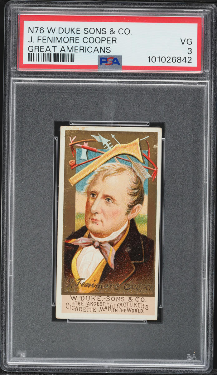 1888 N76 W.Duke Sons & Co. Great Americans J. Fenimore Cooper PSA 3 VG ...