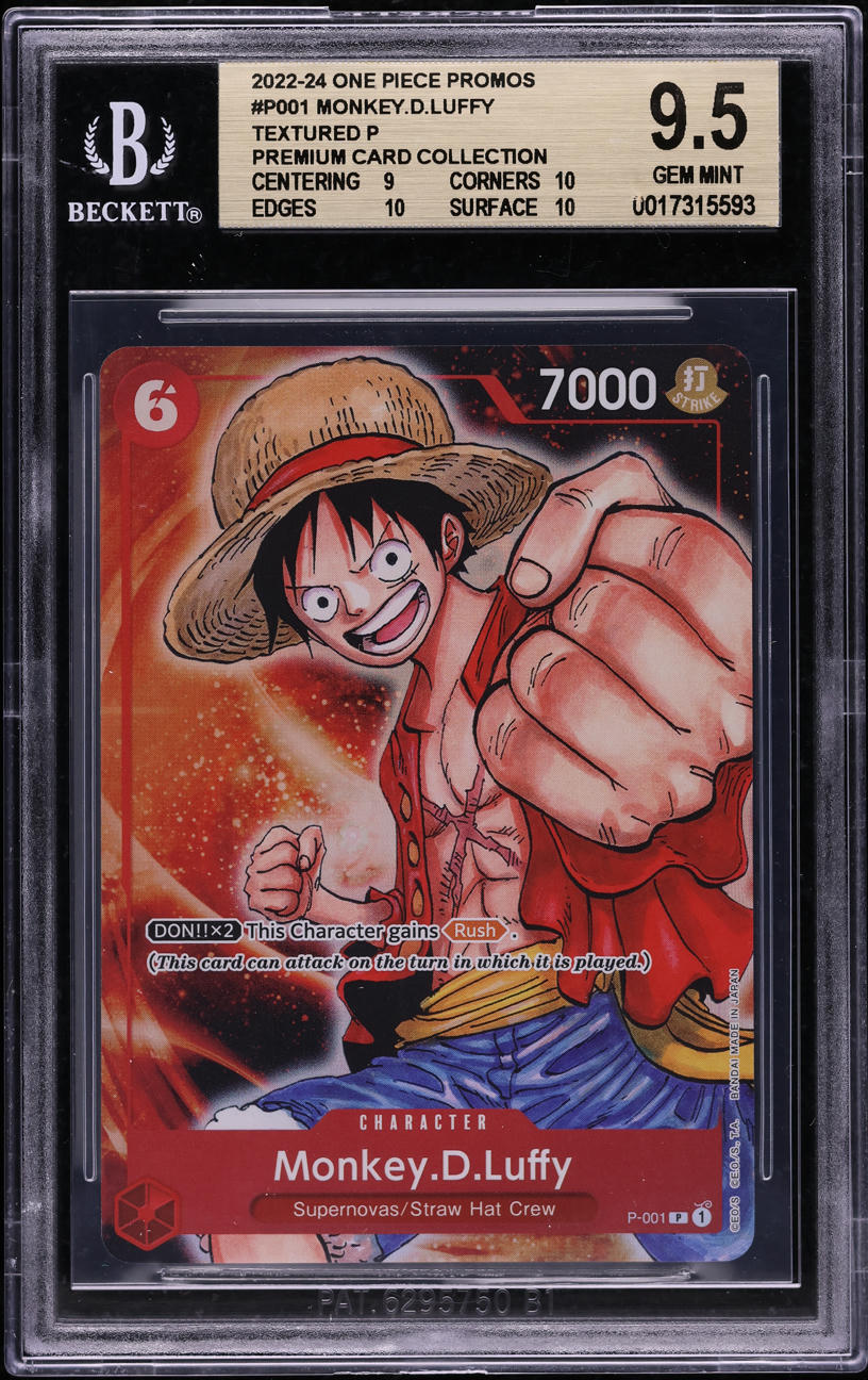 2022 One Piece Promo Premium Collection Textured Monkey D. Luffy #P-001 BGS 9.5 on Fanatics Collect
