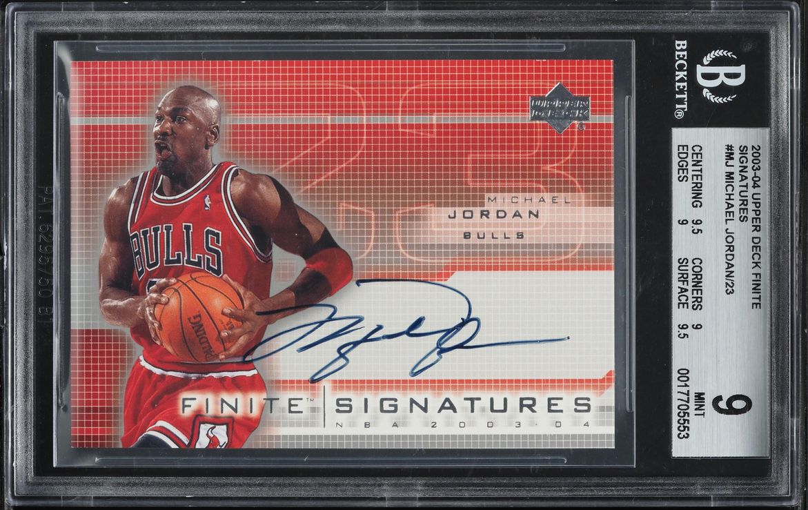 2003 Upper Deck Finite Signatures Michael Jordan AUTO /23 #MJ BGS 9 ...