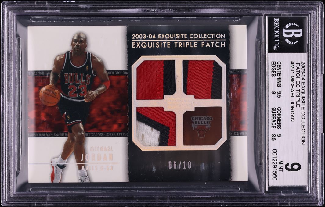 2003 Exquisite Collection Triple Michael Jordan PATCH /10 #E3P-MJ1 BGS ...