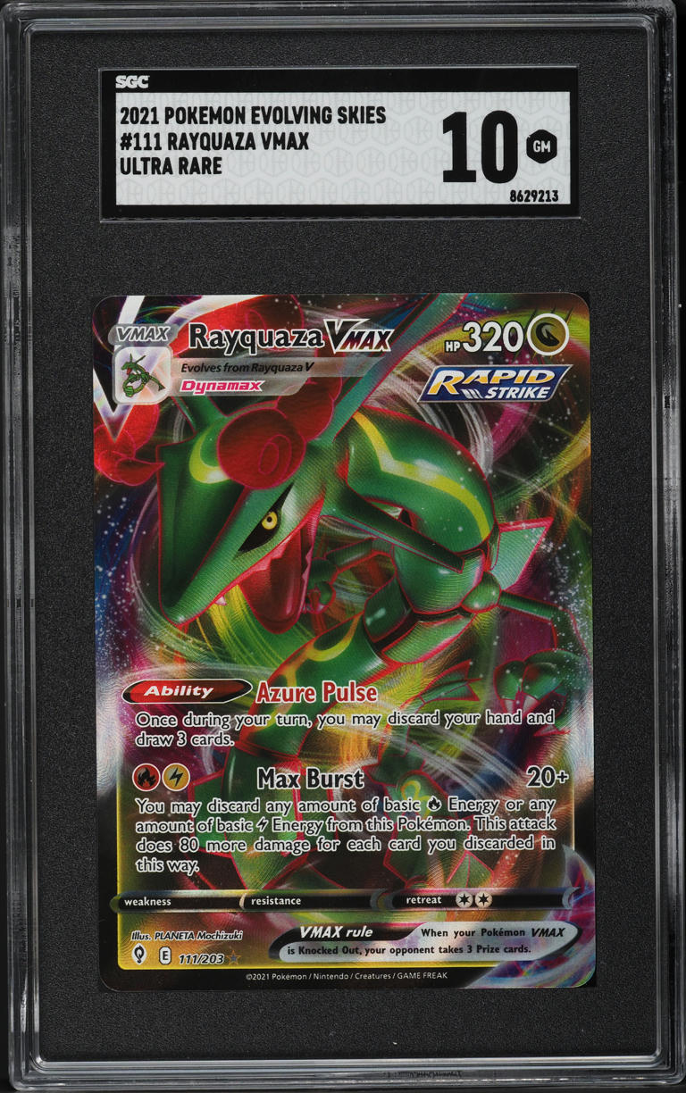 2021 Pokemon Sword & Shield Evolving Skies Ultra Rare Rayquaza VMAX #111 SGC 10 on Fanatics Collect