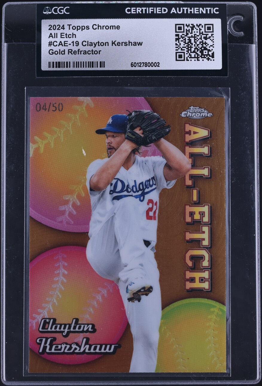 2024 Topps Chrome Gold Refractor Clayton Kershaw /50 CGC AUTH on ...