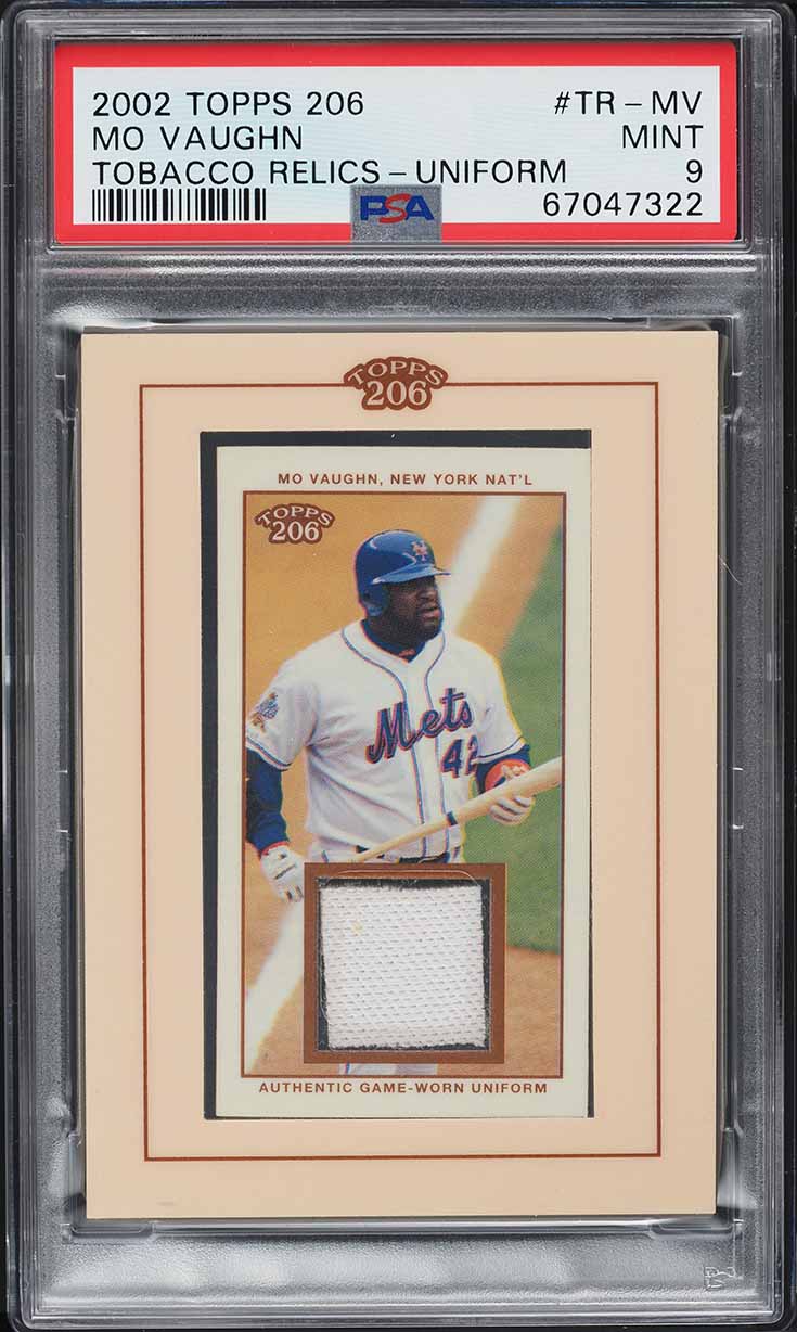 2002 Topps 206 Tobacco Relics Mo Vaughn PATCH #TR-MV PSA 9 MINT on Fanatics Collect