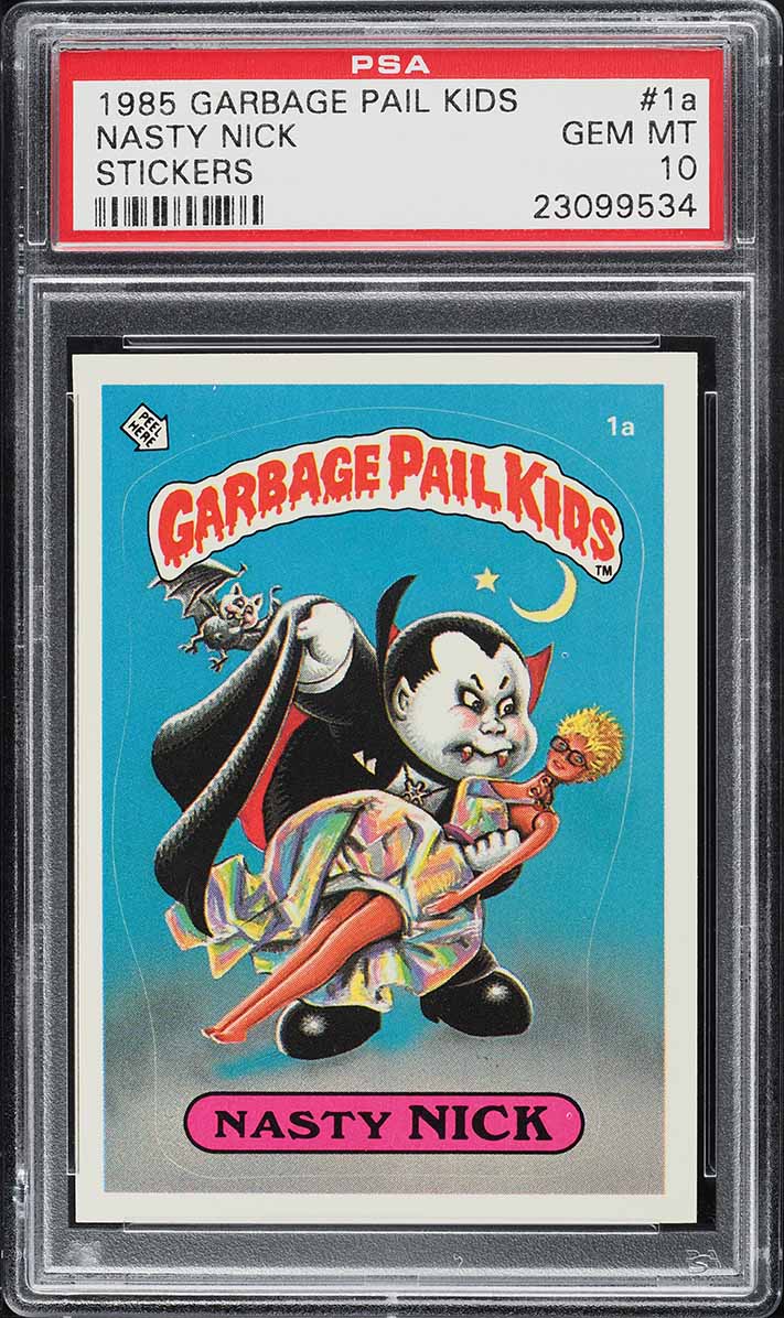 1985 Topps Garbage Pail Kids Stickers Nasty Nick #1a PSA 10 GEM MINT on ...
