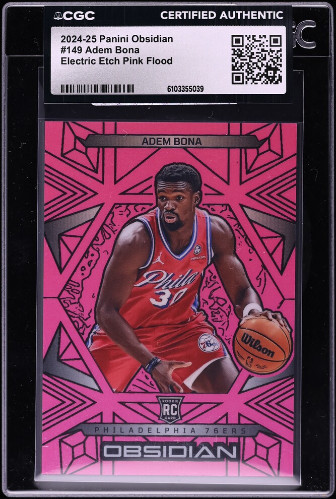 2024 Panini Obsidian Electric Etch Pink Flood Adem Bona ROOKIE /49 #149 ...