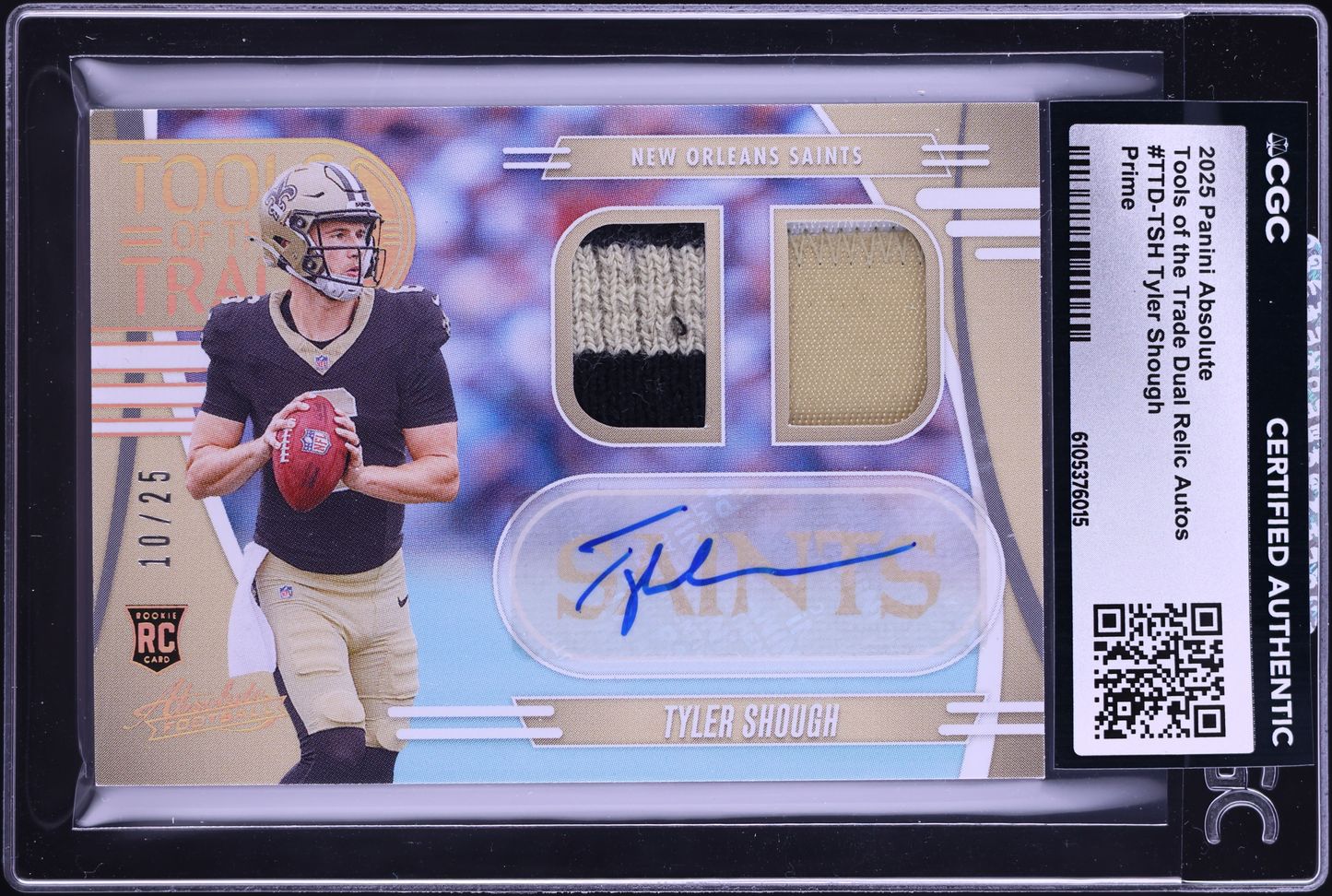 2025 Absolute Tools Of The Trade Prime Tyler Shough ROOKIE PATCH AUTO ...