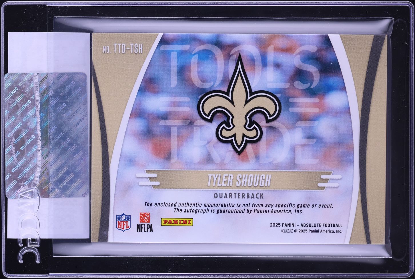 2025 Absolute Tools Of The Trade Prime Tyler Shough ROOKIE PATCH AUTO ...