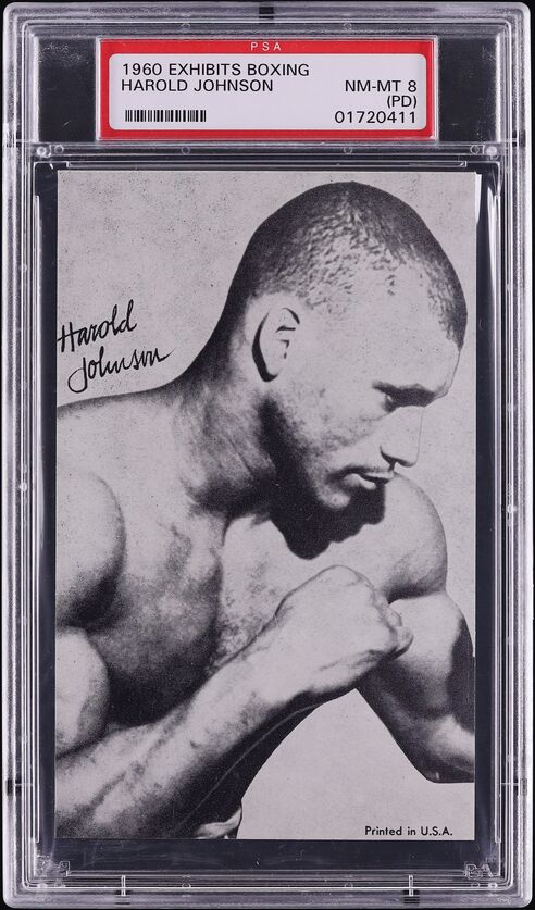 1960 Exhibits Boxing Harold Johnson PSA 8(pd) NM-MT on Fanatics Collect