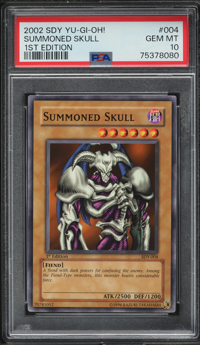 2002 Yu-Gi-Oh Starter Deck Yugi 1st Edition Summoned Skull #SGY-004 PSA 10 GEM on Fanatics Collect