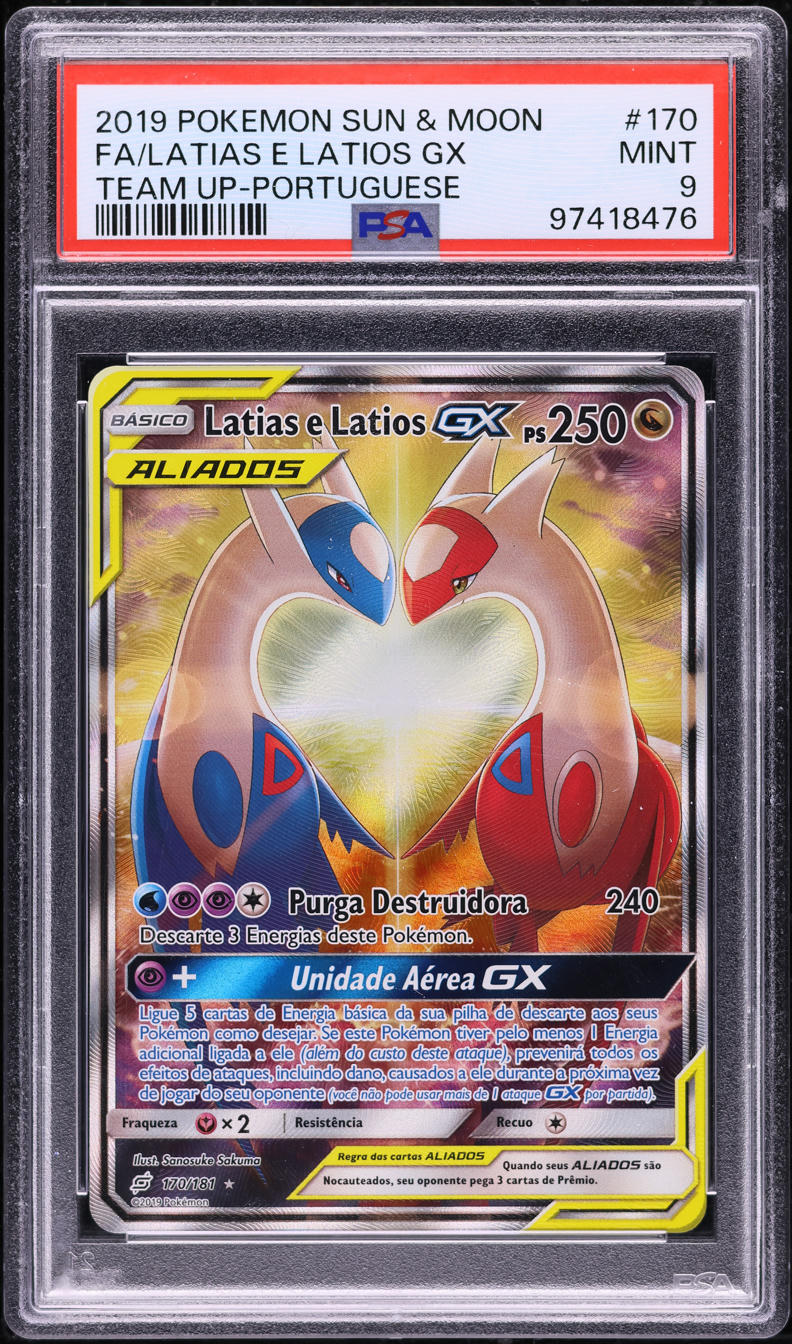 2019 Pokemon Portuguese SM Team Up FA Latias E Latios Gx #170 PSA 9 MINT on Fanatics Collect