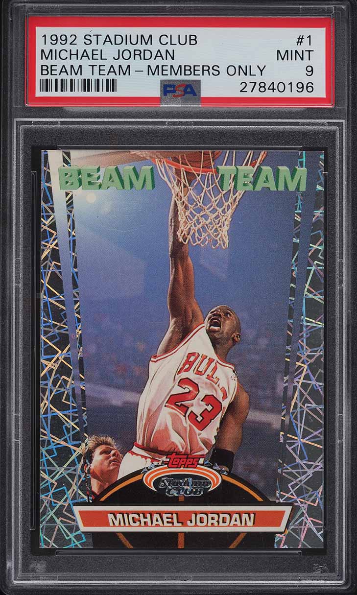 1992 Stadium Club Beam Team Members Only Michael Jordan #1 PSA 9 MINT ...