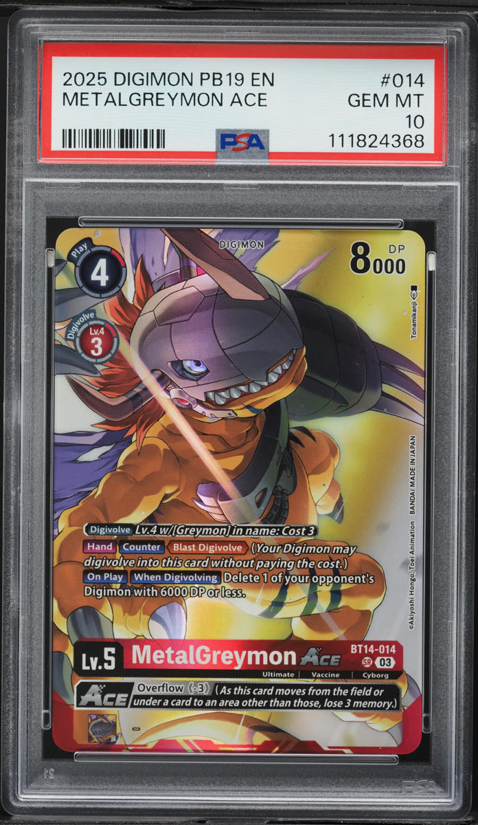 2025 Digimon Omnimon Binder Set Metalgreymon Ace #014 PSA 10 GEM MINT ...