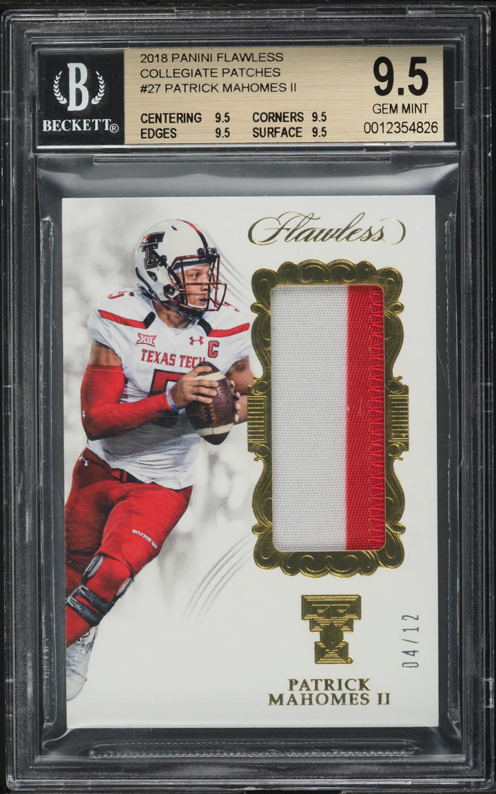 2018 Panini Flawless Collegiate Patrick Mahomes II PATCH /12 #PPM BGS 9 ...