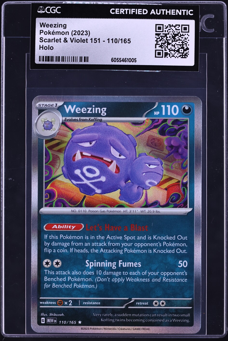 2023 Pokemon Scarlet & Violet 151 Holo Weezing #110 CGC AUTH on ...