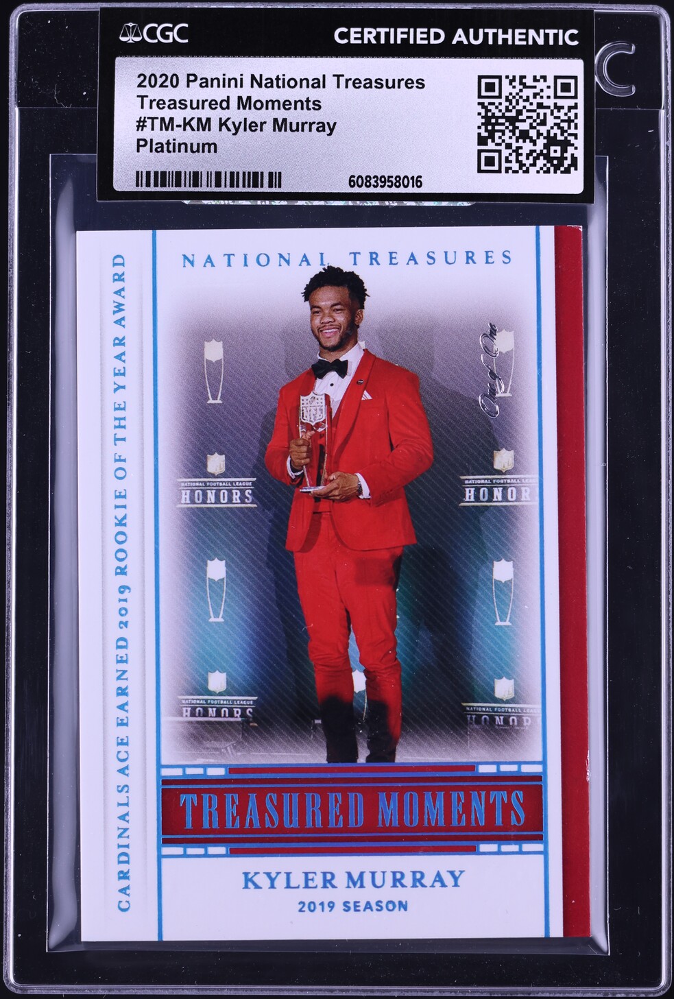 2020 National Treasures Treasured Moments Platinum Kyler Murray RC 1/1 ...