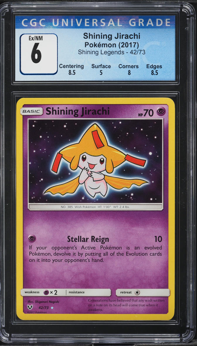 2017 Pokemon Sun & Moon Shining Legends Shining Jirachi #42 CGC 6 EXMT on Fanatics Collect