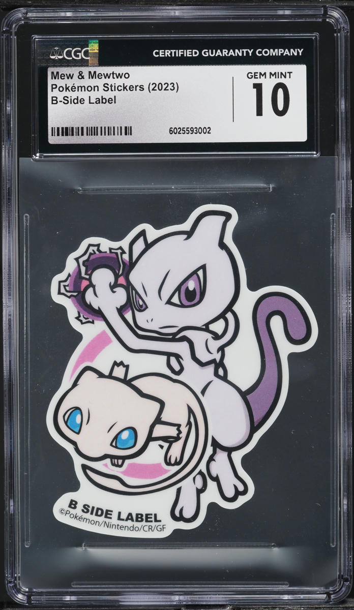 2023 Pokemon Stickers B-Side Label Mew & Mewtwo CGC 10 GEM MINT on ...