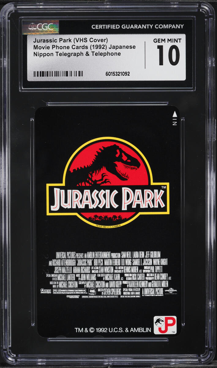 1992 Nippon Japanese Movie Phone Cards Jurassic Park CGC 10 GEM MINT on ...
