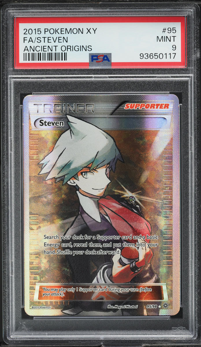 2015 Pokemon XY Ancient Origins Full Art Steven #95 PSA 9 MINT on Fanatics Collect