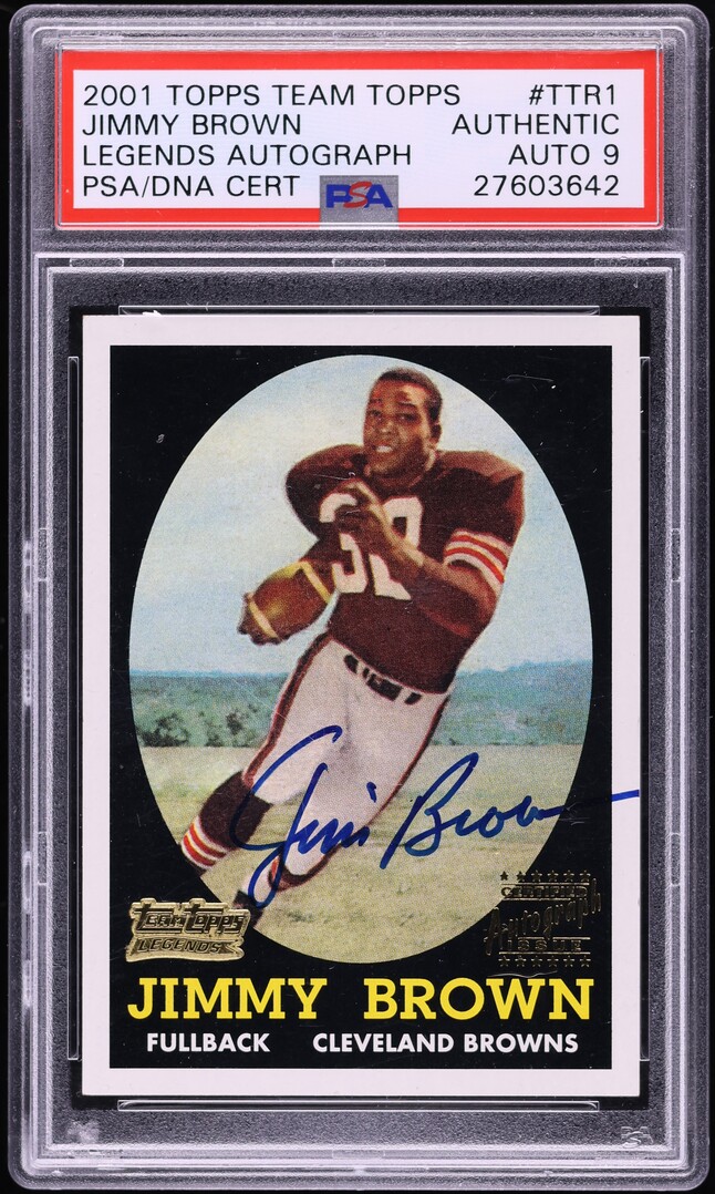 2001 Topps Team Legends Jimmy Brown AUTO DNA 9 #TTR1 PSA AUTH on ...