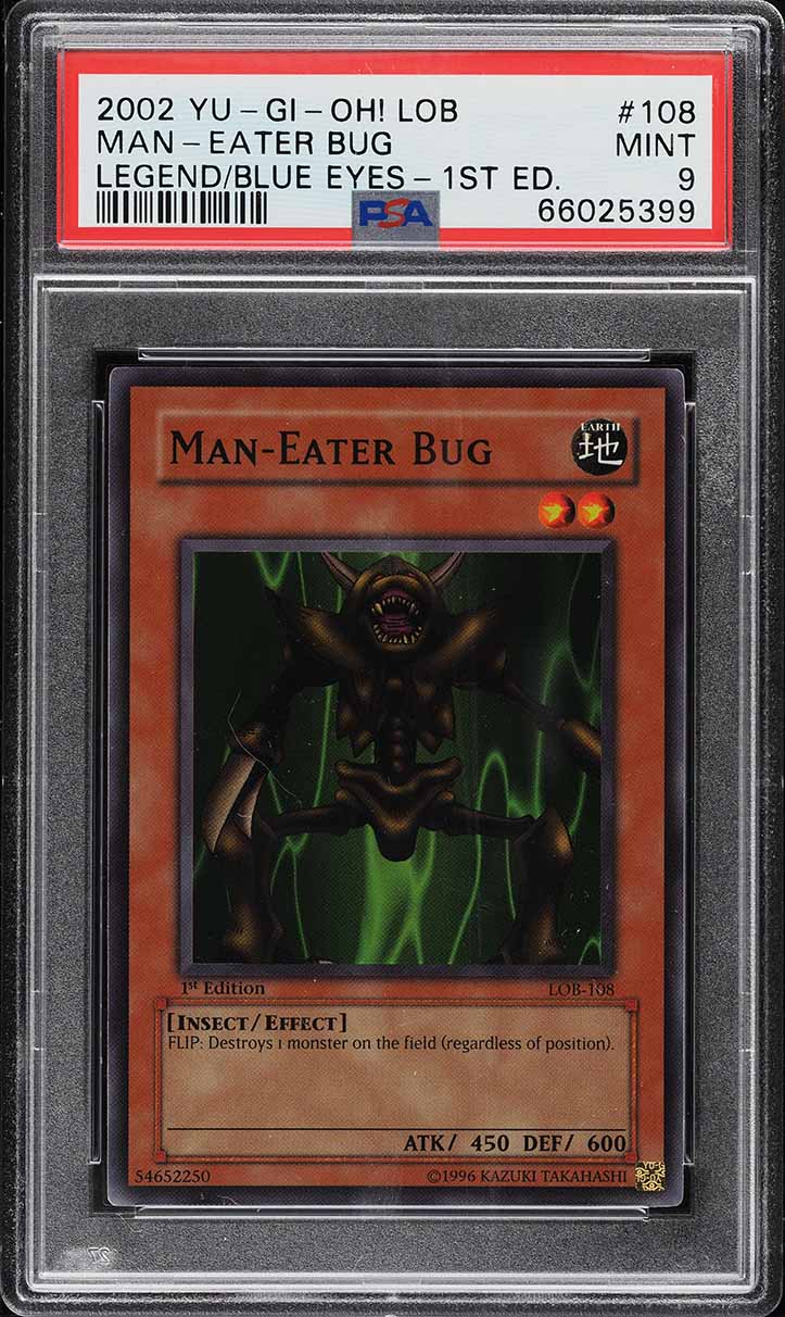 2002 Yu-Gi-Oh! Legend Of Blue-Eyes 1st Edition Man-Eater Bug #LOB-108 ...