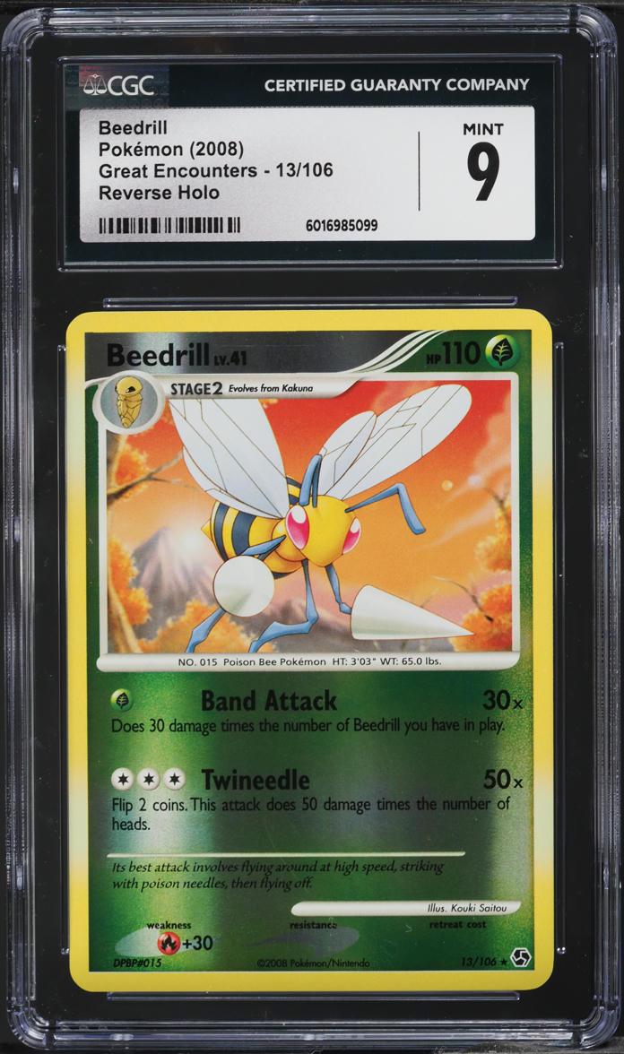 2008 Pokemon Diamond & Pearl Great Encounters Reverse Holo Beedrill #13 CGC 9 on Fanatics Collect