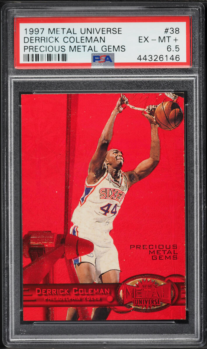 1997 Metal Universe Precious Metal Gems PMG Red Derrick Coleman /100 ...