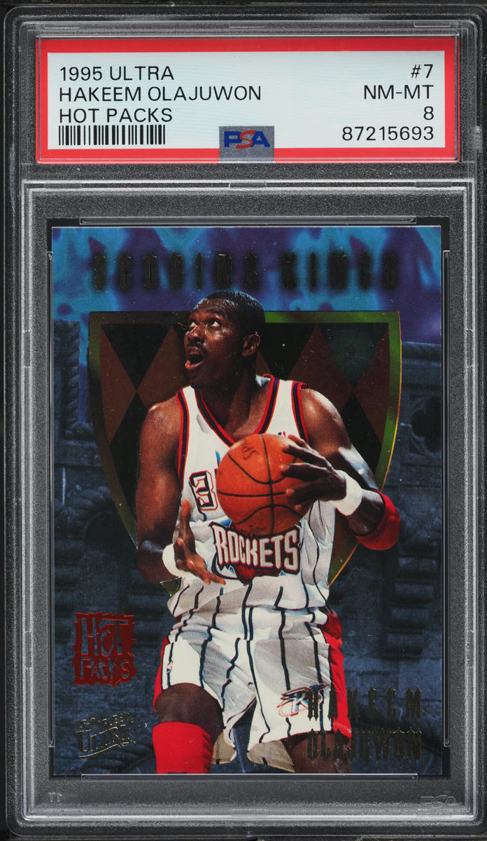 1995 Ultra Scoring Kings Hot Packs Hakeem Olajuwon #7 PSA 8 NM-MT on ...