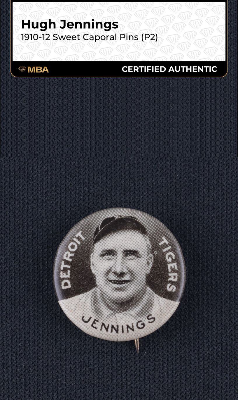 1910 P2 Sweet Caporal Pins Hugh Jennings SMALL LETTERS MBA AUTH on ...
