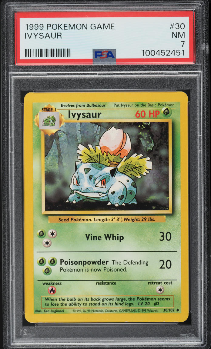 1999 Pokemon Base Set Ivysaur #30 PSA 7 NRMT on Fanatics Collect