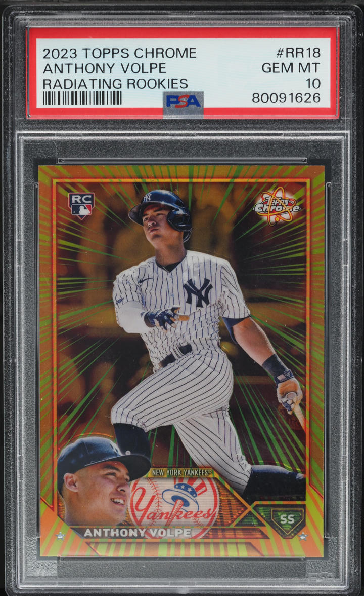 2023 Topps Chrome Radiating Anthony Volpe ROOKIE #RR-18 PSA 10 GEM MINT ...