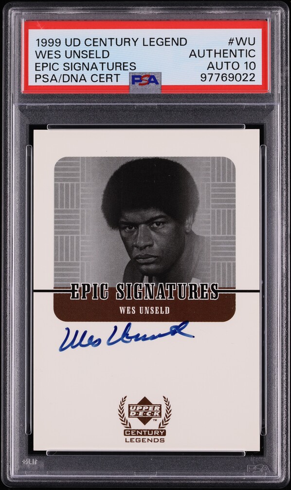 1999 UD Century Legend Epic Signatures Wes Unseld AUTO DNA 10 #WU PSA ...
