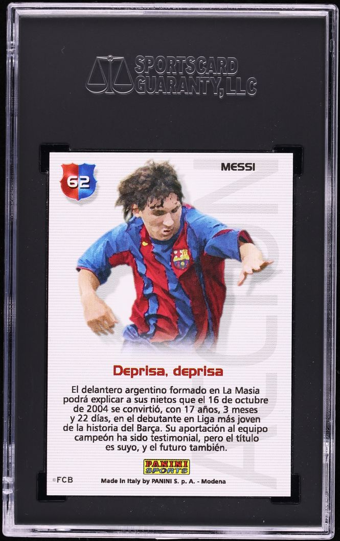 2004 Panini Barca Campeon Lionel Messi ROOKIE #62 SGC 10 GEM MINT on ...